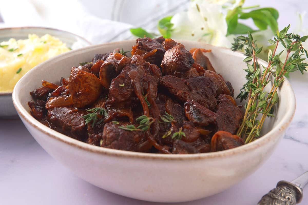 Bison Stew With Red Wine & Mushrooms - In the Kitch