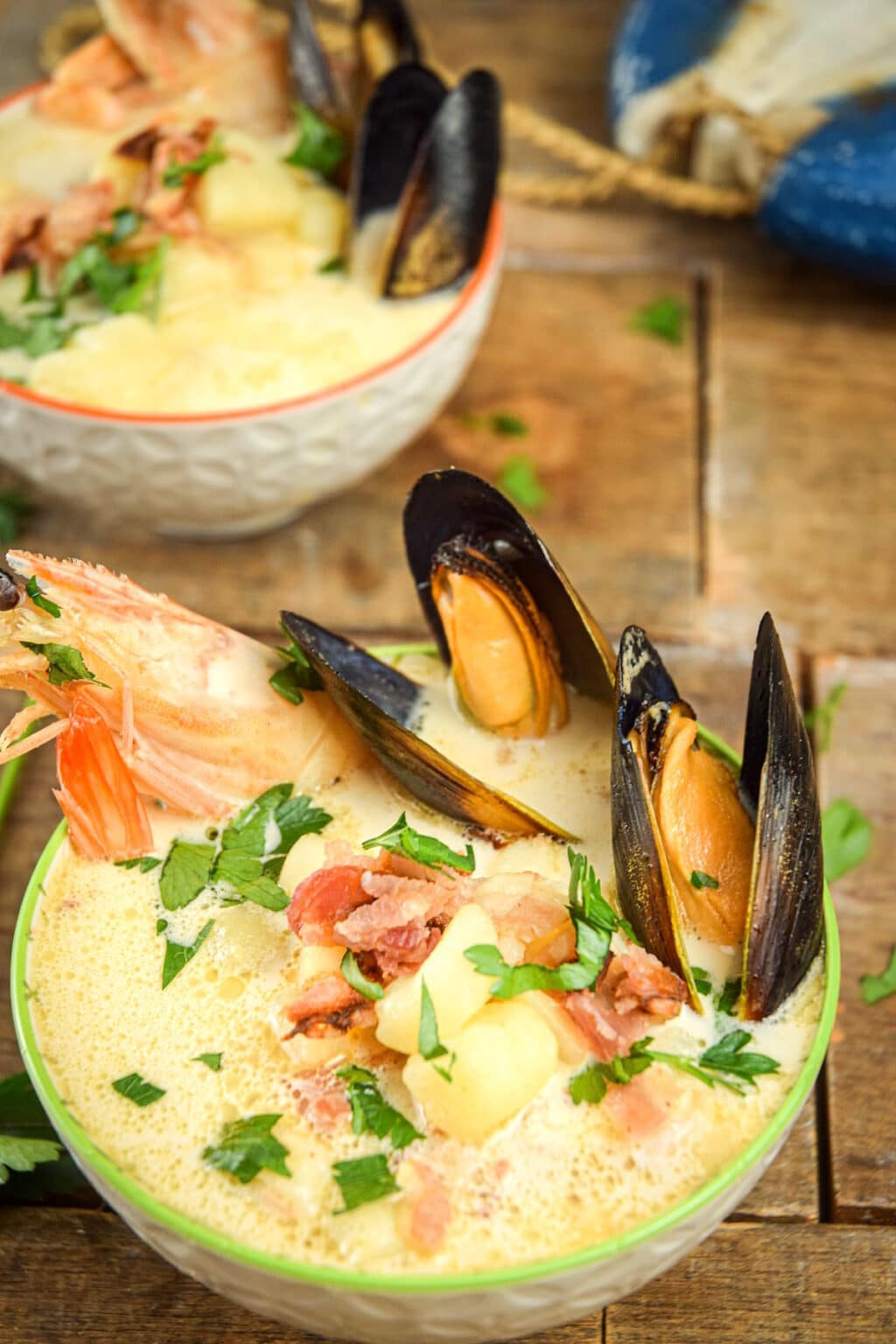 Electric Skillet Seafood Chowder - In the Kitch