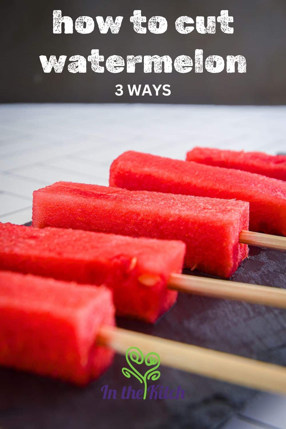 How to Cut a Watermelon (Cubes, Sticks & Triangles) - In the Kitch