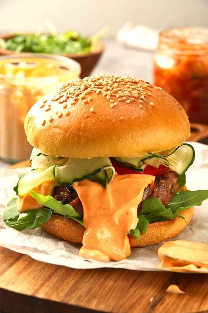 Korean Kimchi Burgers - In the Kitch